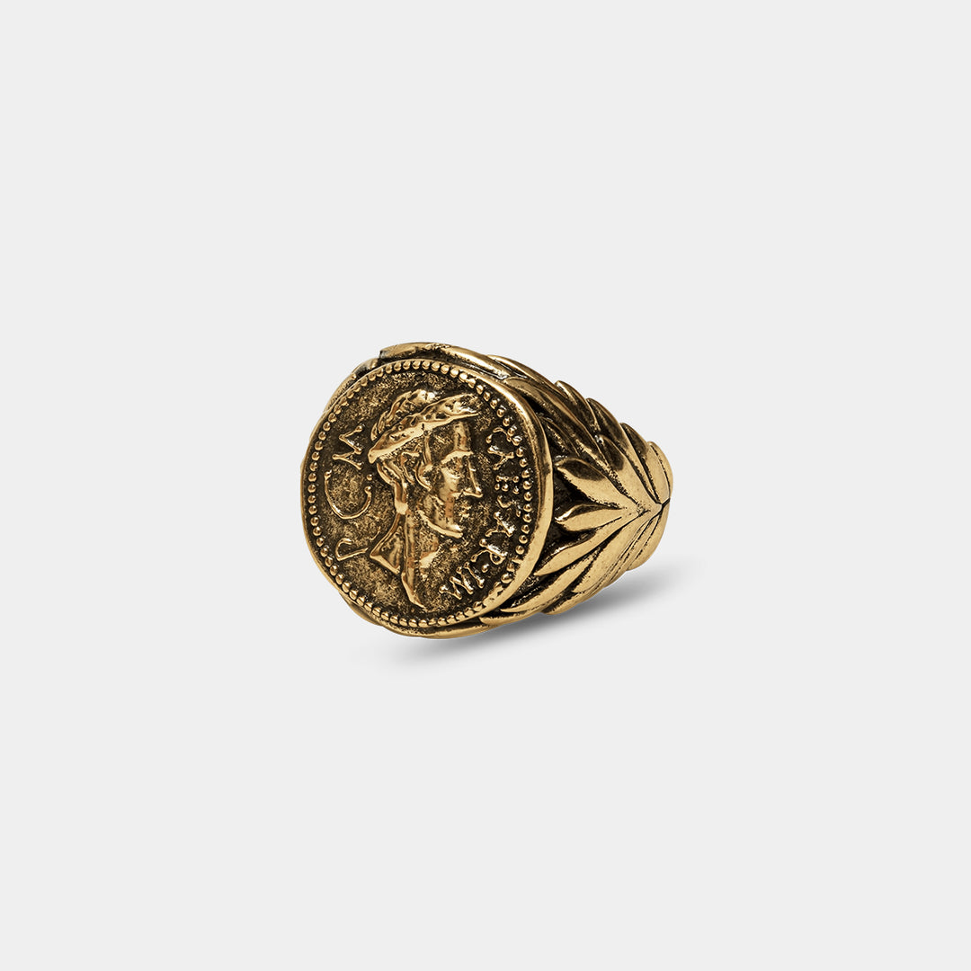 Julius Caesar Coin Ring | Gold Julius Caesar Coin Ring | Marcozo – MARCOZO