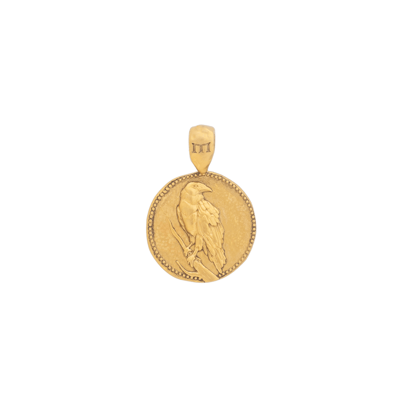 Odin's Raven Pendant | 18k Gold Raven Norse Mythology Pendant | Marcozo