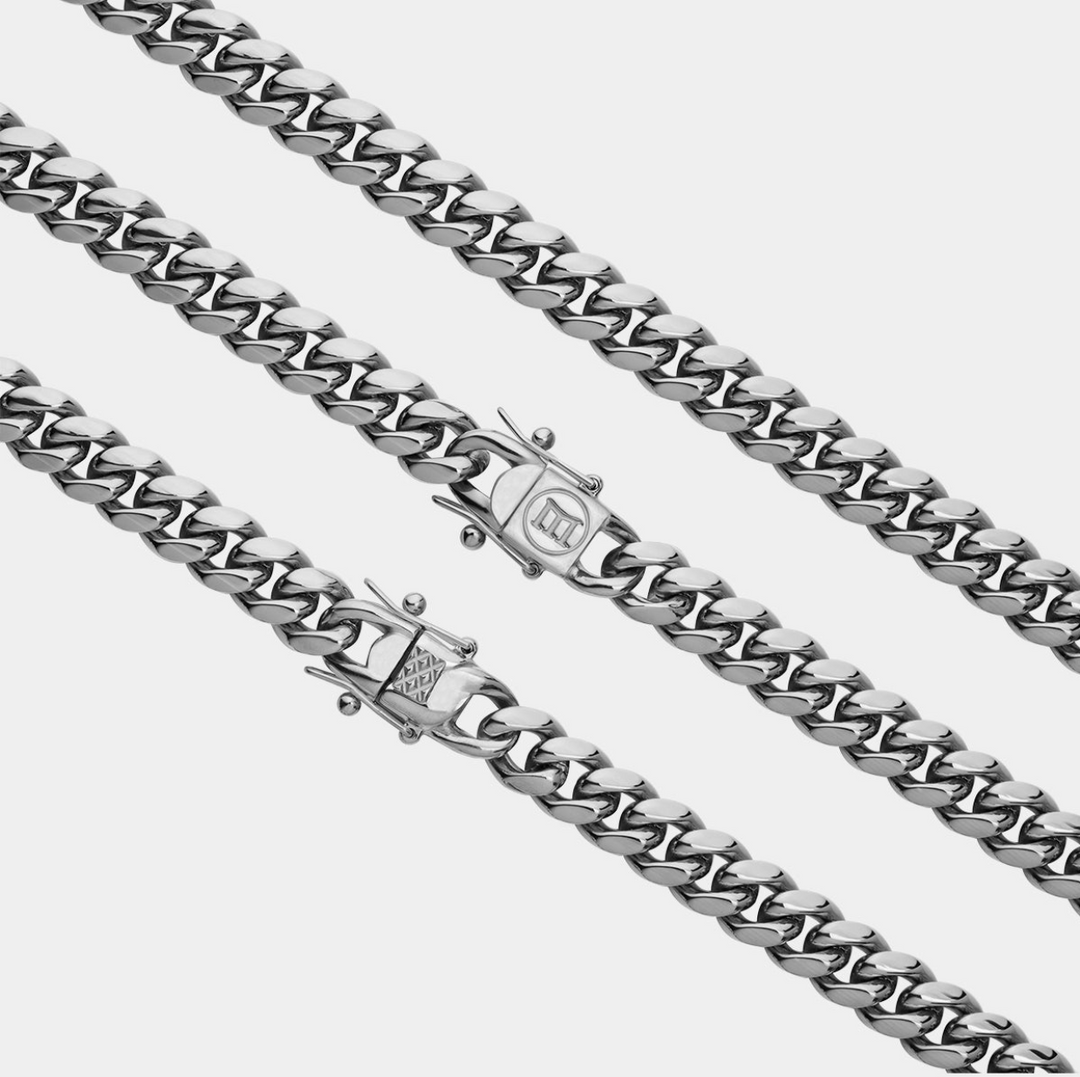 6mm Miami Cuban Link Chain | White Gold Miami Cuban Link | Marcozo ...