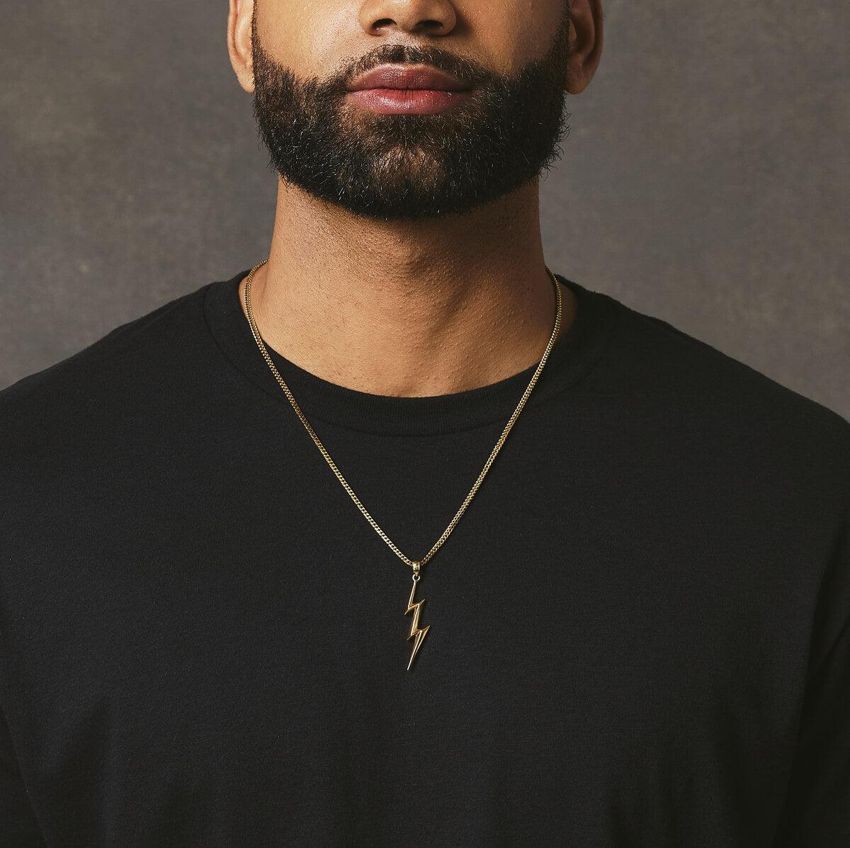 Zeus Thunderbolt Necklace | Gold Lightening Bolt Pendant | Marcozo