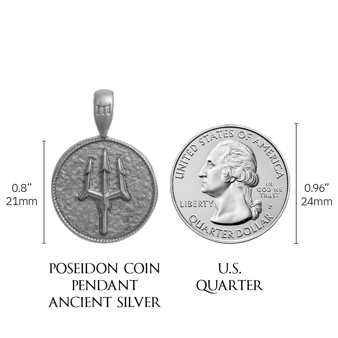 Poseidon Coin Pendant | 18K Gold Plated Poseidon Coin Pendant | Marcozo