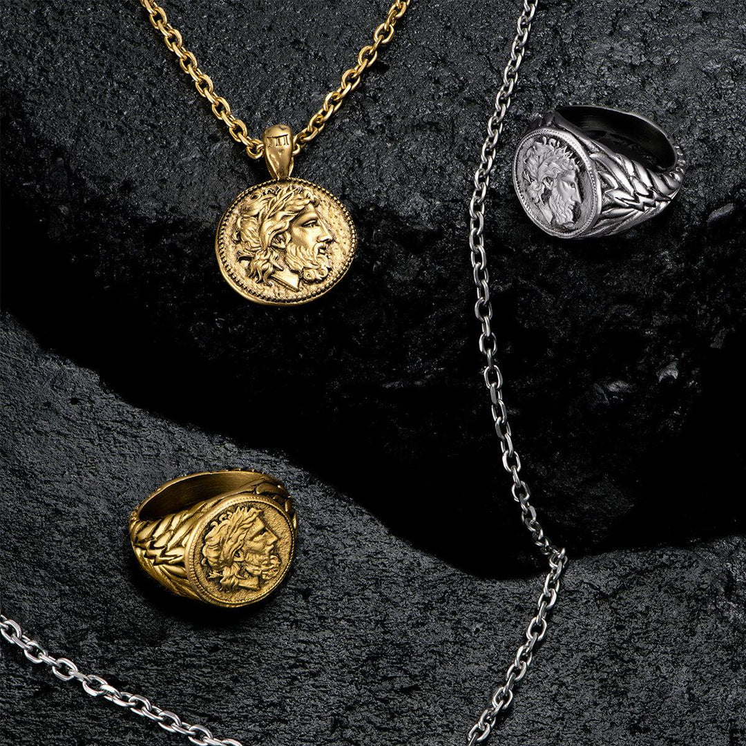 Zeus Coin Ring | Gold Plated Zeus Ring | Marcozo – MARCOZO