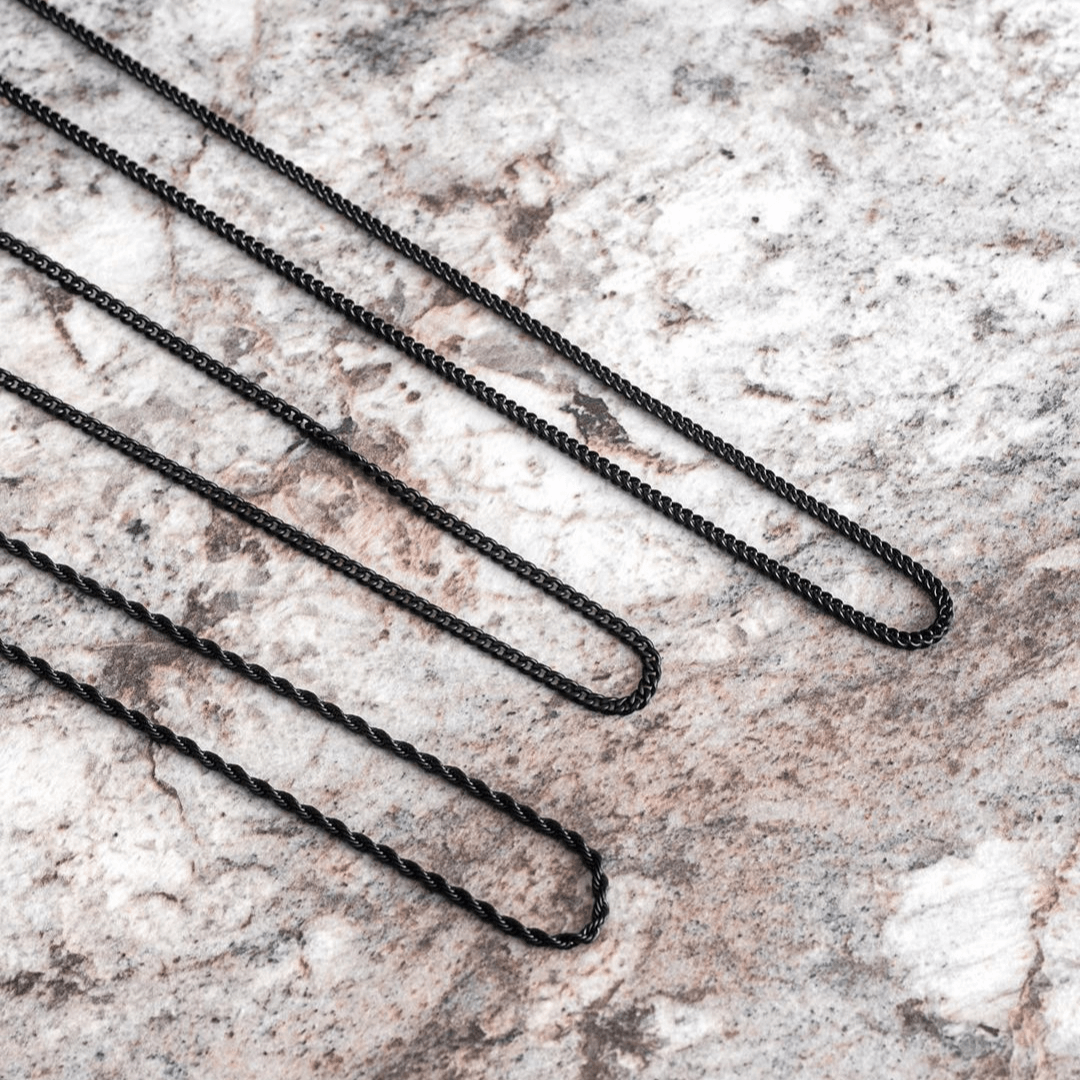 Rope Chain | Black Gold Plated Rope Chain Necklace | Marcozo